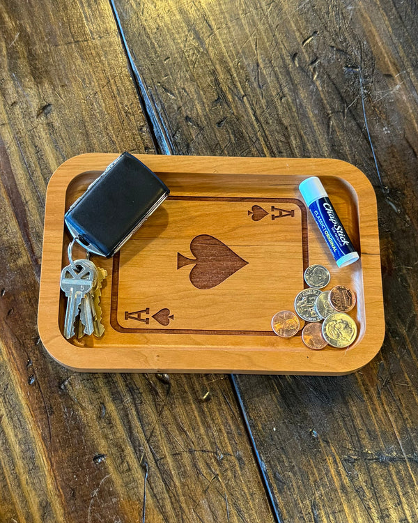 Cherry Wood Catch-All Tray - Ace - ImpressMeGifts